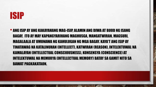 Isip at kilos-loob | PPTX | Religion & Spirituality