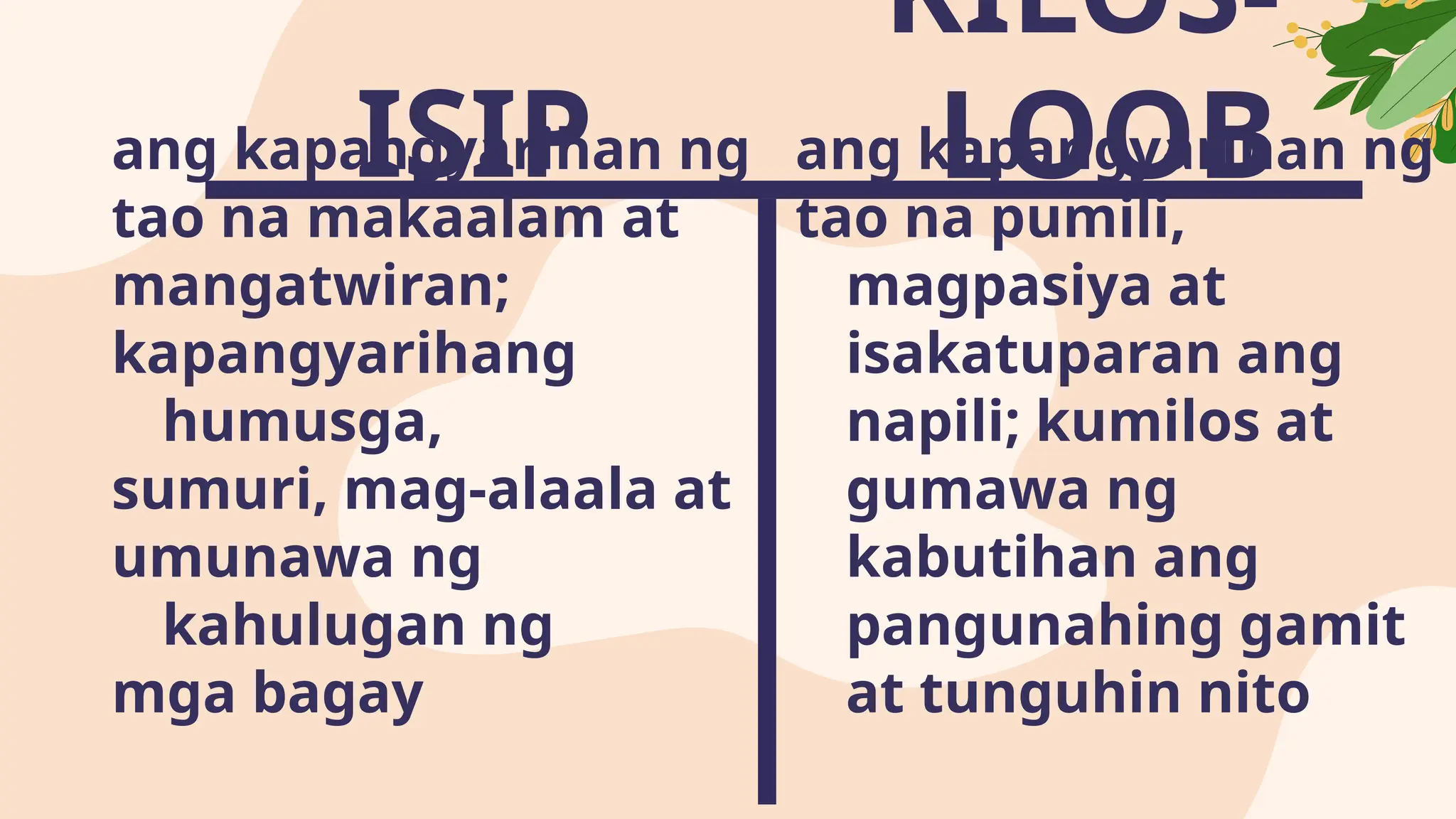 Unang Markahan sa Values Education:Isip at Kilos-Loob | PPTX