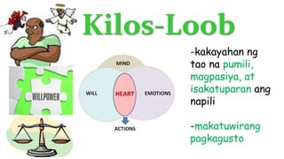 ESP Grade 7 - Isip at Kilos Loob Unang Marka | PPTX