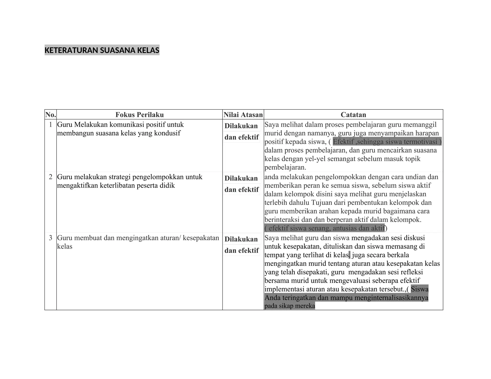 ISI PMM INDIKATOR KETERATURAN SUASANA KELAS.docx