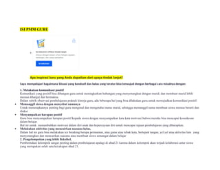 ISI PMM INDIKATOR KETERATURAN SUASANA KELAS.docx