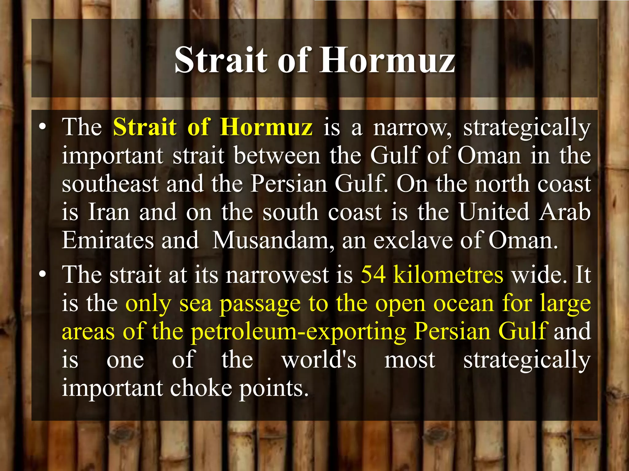 Is Iran fighting on the basis of Strait of Hormunz | PPTX