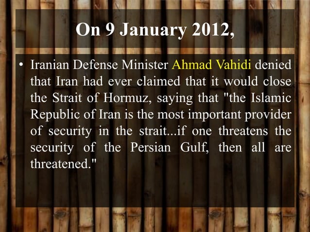 Is Iran fighting on the basis of Strait of Hormunz | PPTX | Defense ...