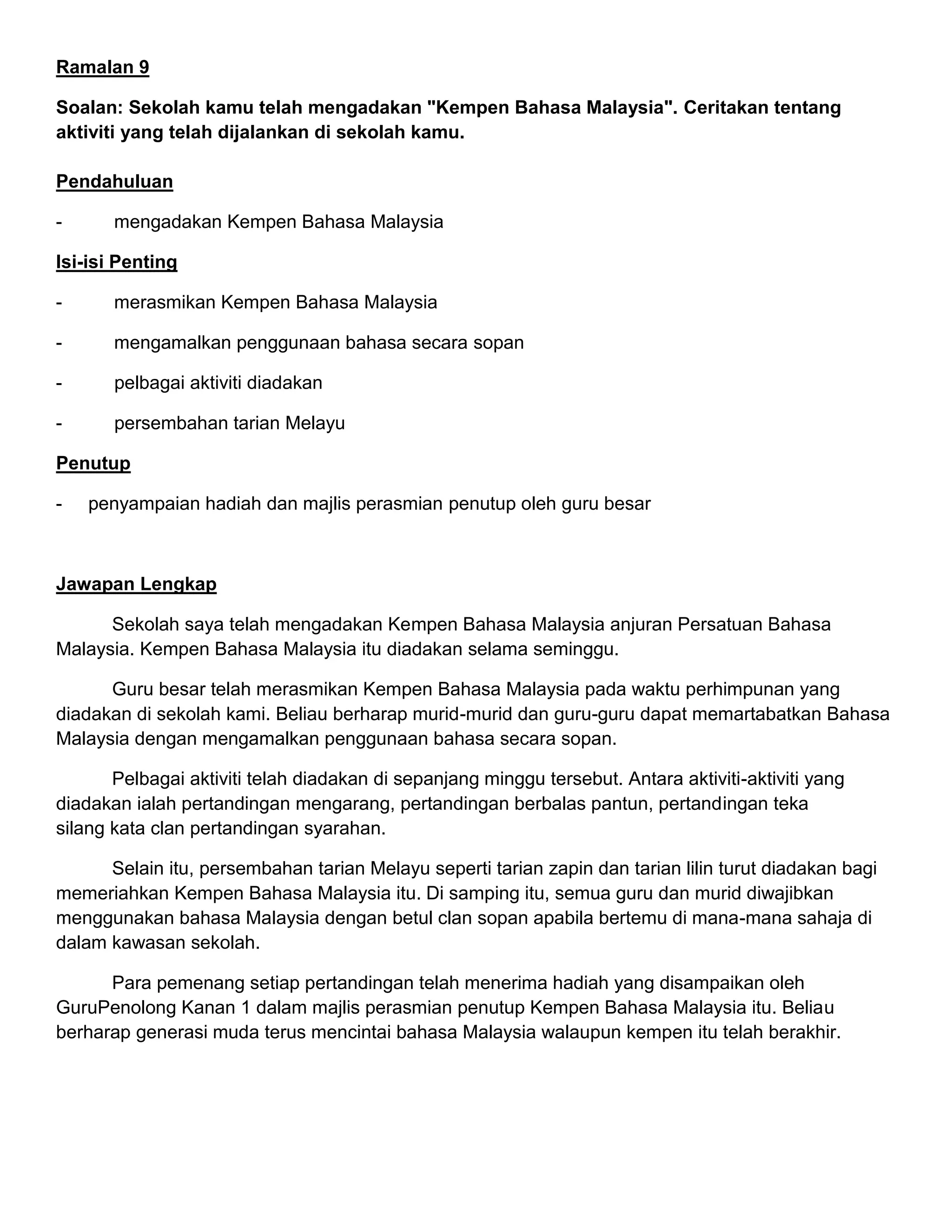 Isi ringkas karangan 2 | PDF