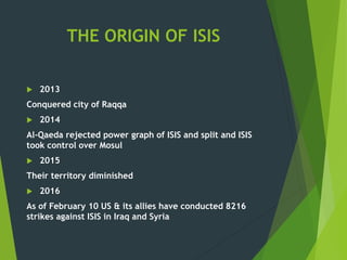 ISIS and Its Evolution | PPTX | Defense Industry | Industries