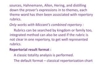 This presentation explains about ISIS or CARA repertory | PPTX