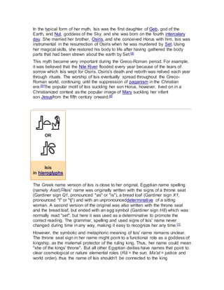 Isis ancient greek original egyptian pronunciation more likely aset or ...