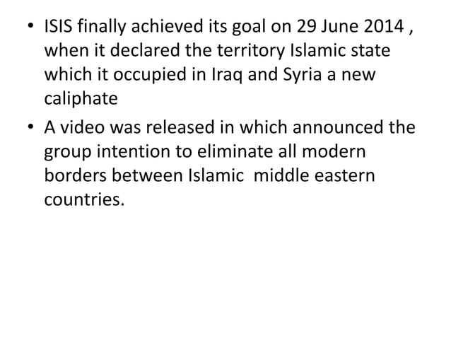 Isis and its impact | PPTX