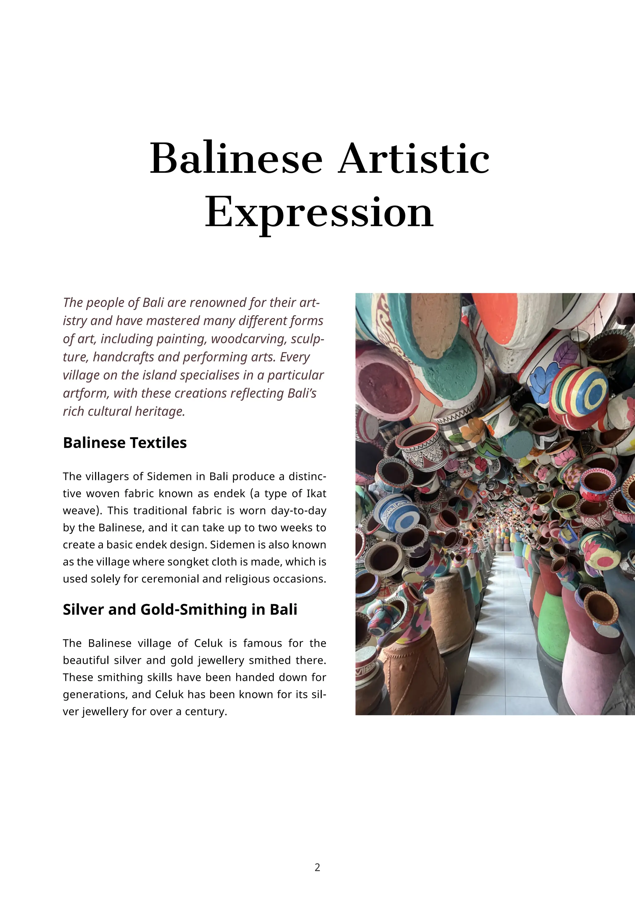 Balinese Artistic Expression | PDF