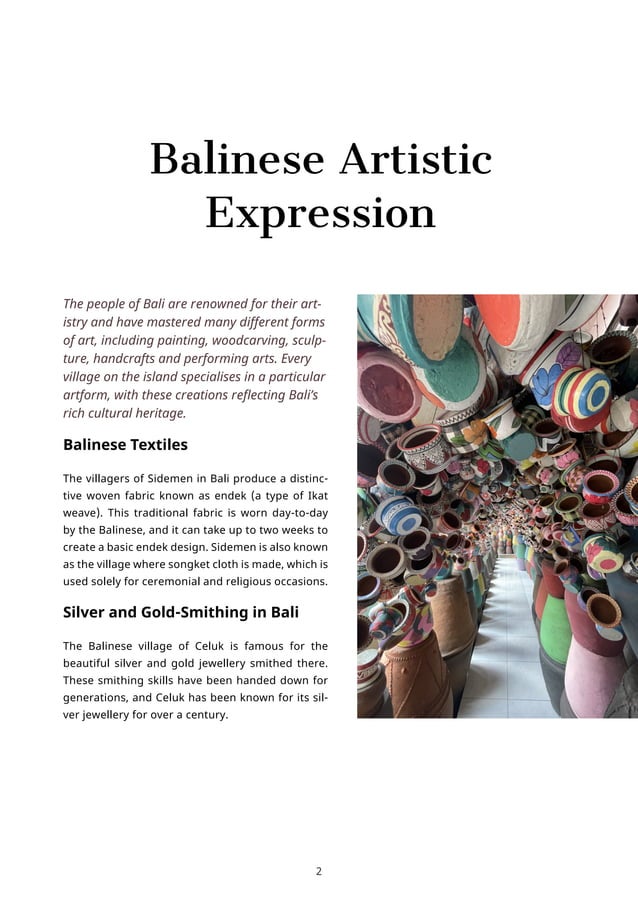 Balinese Artistic Expression | PDF