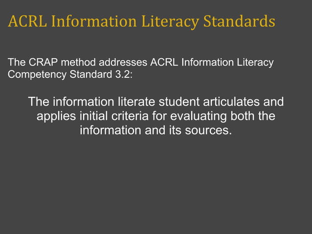 Is It CRAP? Using a Memorable Acronym to Teach Critical Website ...