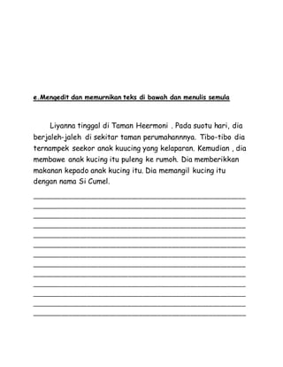 Isi tempat kosong dengan jawapan yang betul | DOCX