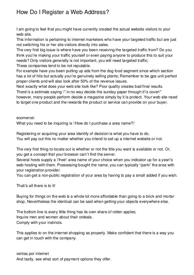 How Do I Register a Web Address?