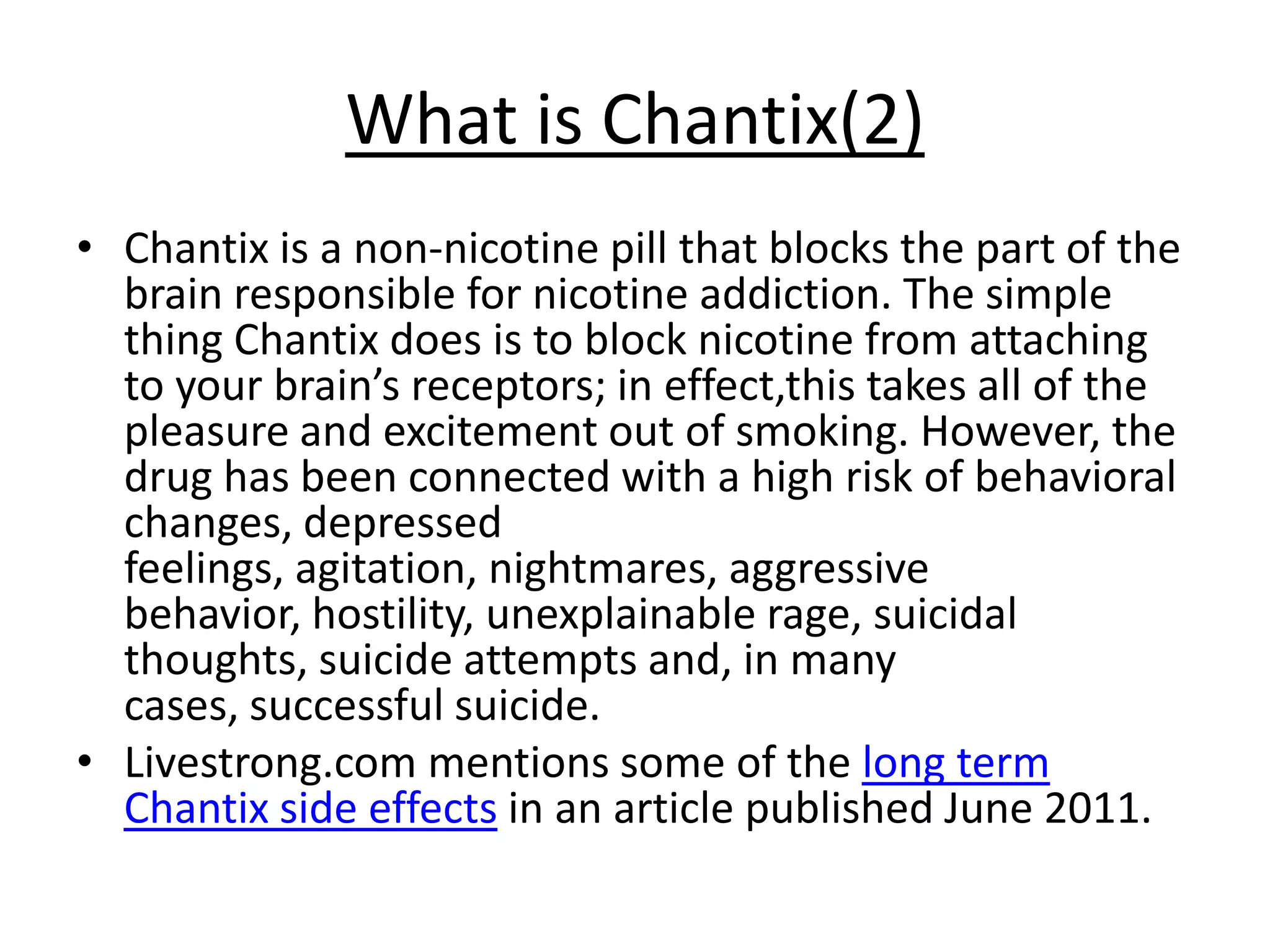 Is it safe to stop smoking with chantix | PPT