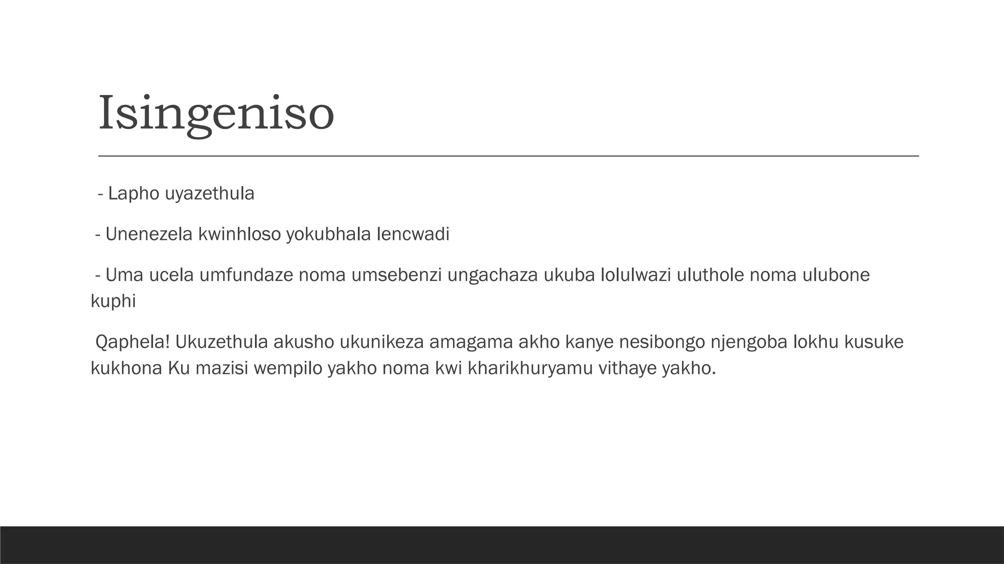 Incwadi yakomkhulu| isizulu formal letter | PPTX