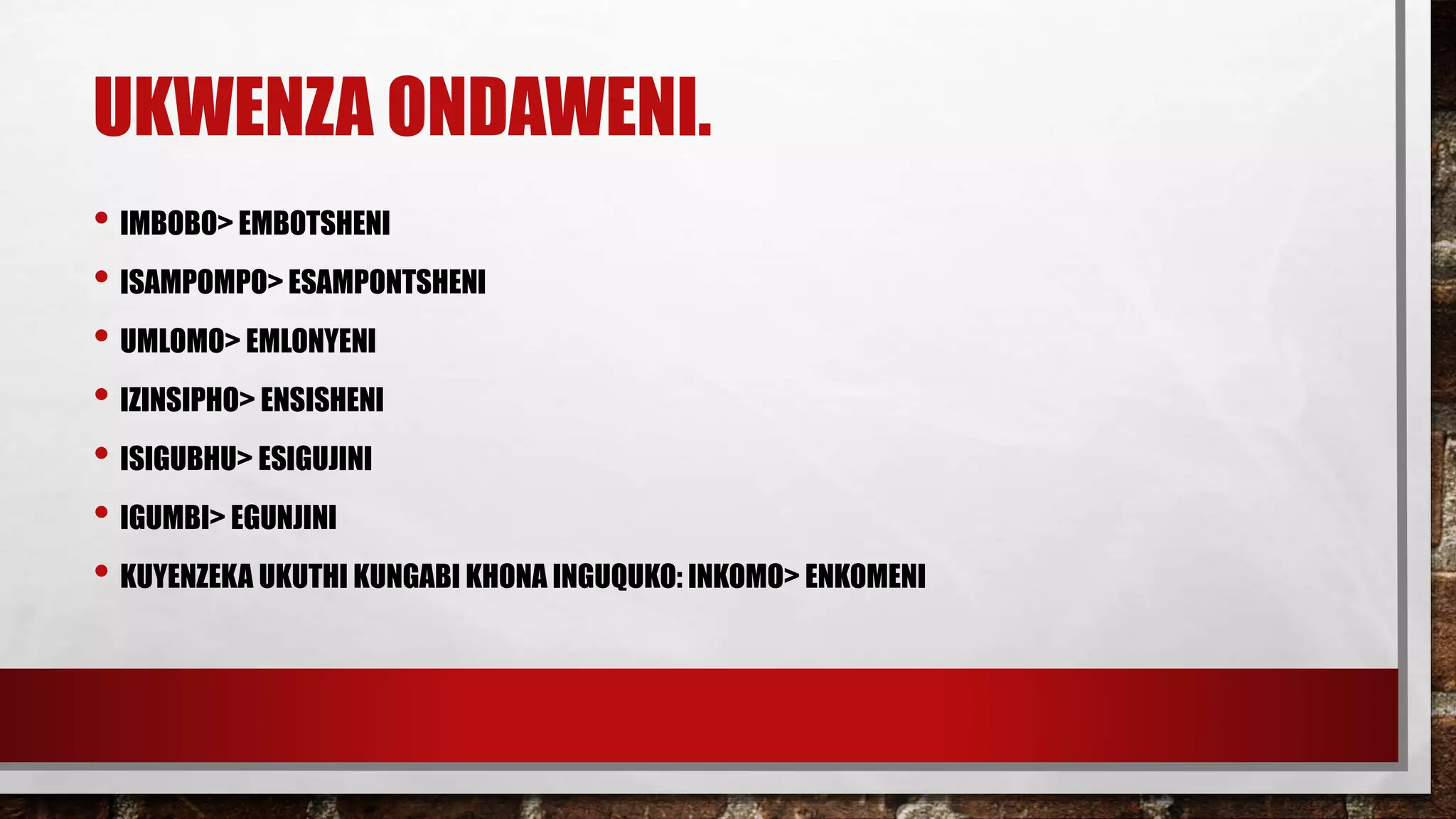 FEZIWE: UKULWANGISA | PPTX