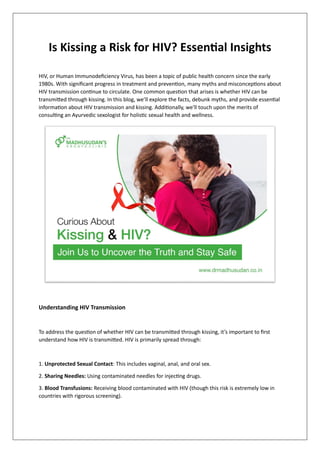 Is Kissing a Risk for HIV? important insight | PDF