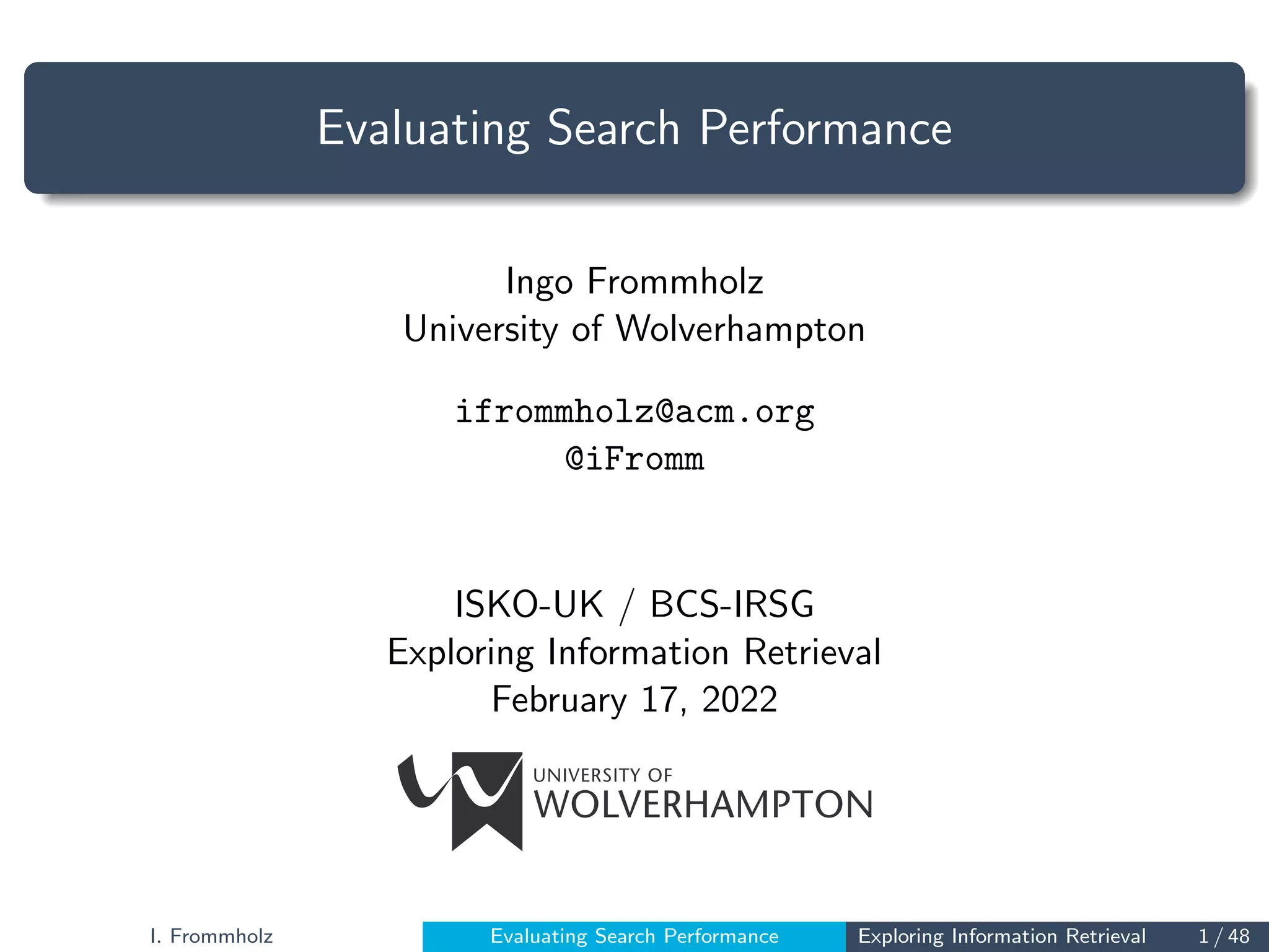 Evaluating Search Performance | PPT