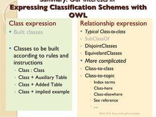 Expressing Classification Schemes -- Part 3 | PPT
