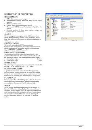 Iskra MC 640 Multifunction Meter Datasheet Manual | PDF