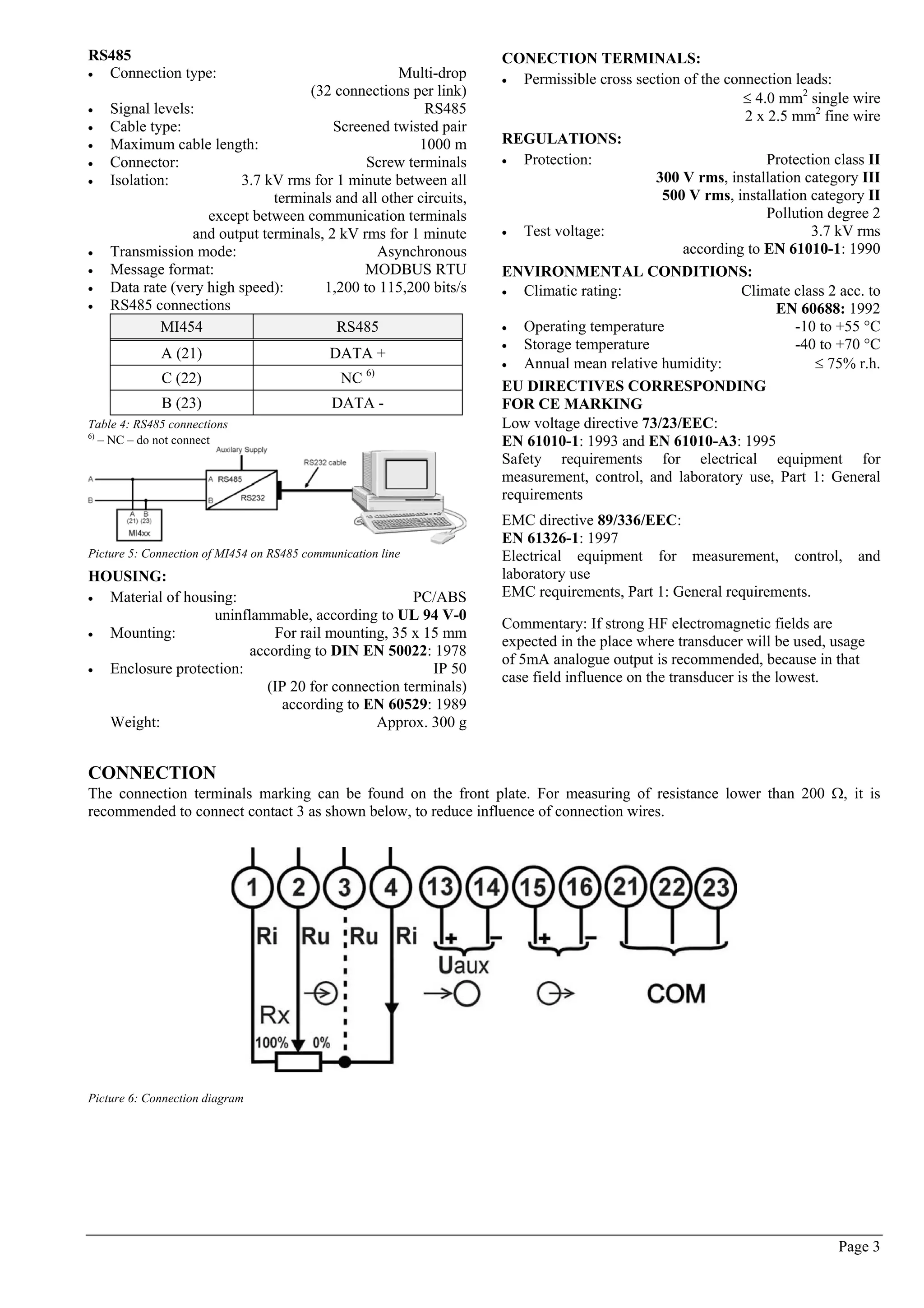 ISKRA MI 454 Measuring Transducer - Datasheet | PDF