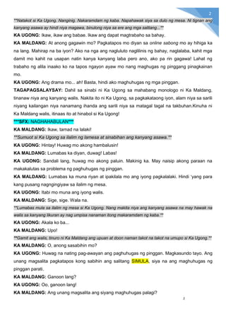 BAKIT BABAE ANG NAGHUHUGAS NG MGA PINGGAN? | DOCX