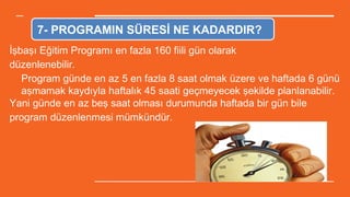 İş-Kur İş Başı Eğitim Programı | PDF