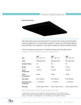 iSky Panels from Fiberoptic Studio | PDF | Home Improvement | Home & Garden