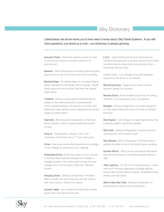 iSky Panels from Fiberoptic Studio | PDF | Home Improvement | Home & Garden