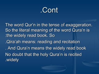 Isl. lecture#8 the holy qura'n | PPT