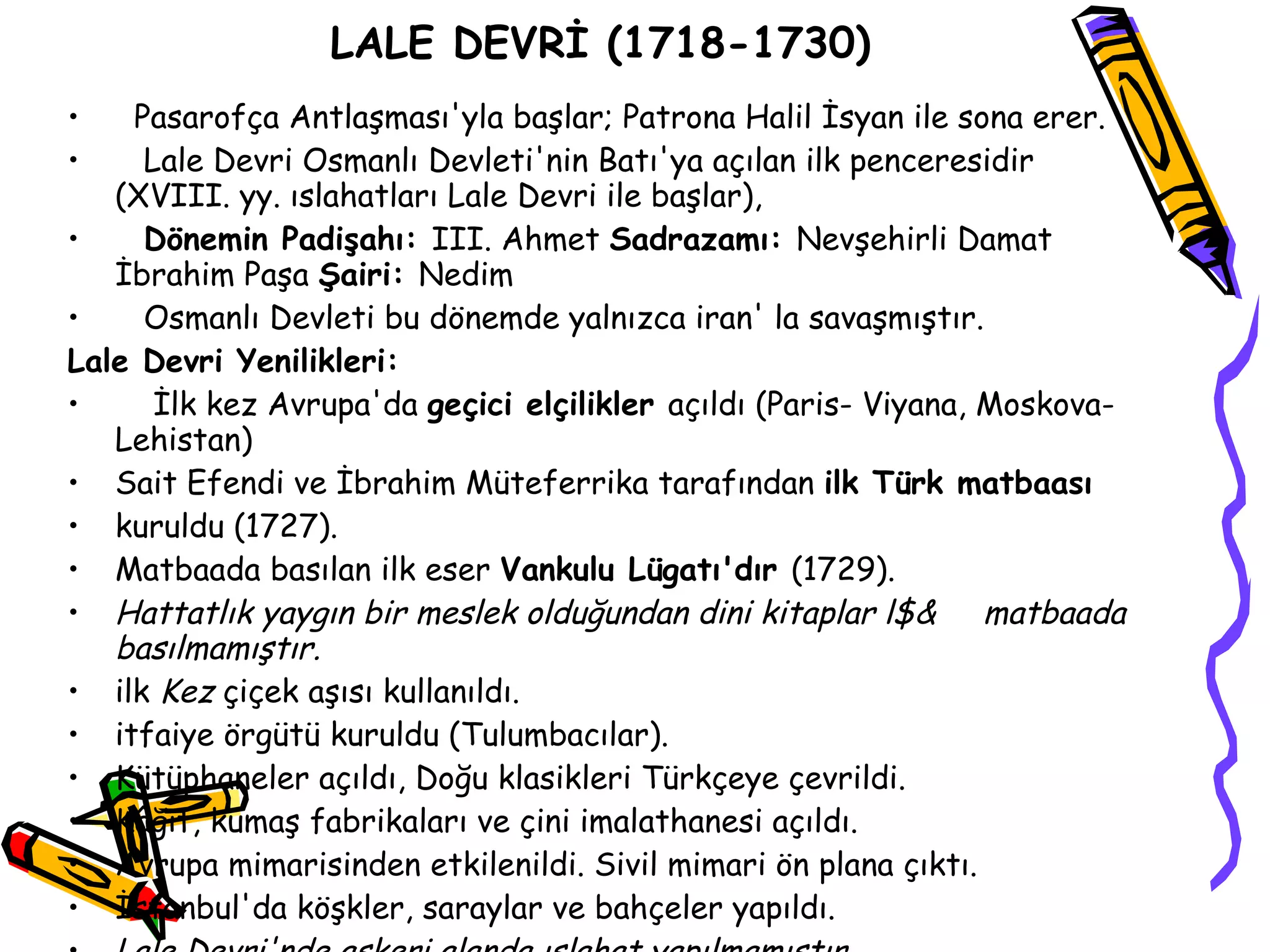 Islahat Hareketleri Lale Devri | PPT