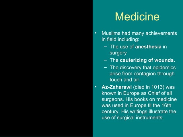 Islamic Contribution to Science and Medicine | PPT | Islam | Religion & Spirituality