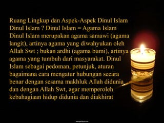 Islam: Makna, Tujuan, dan Metode Memahaminya | PPTX