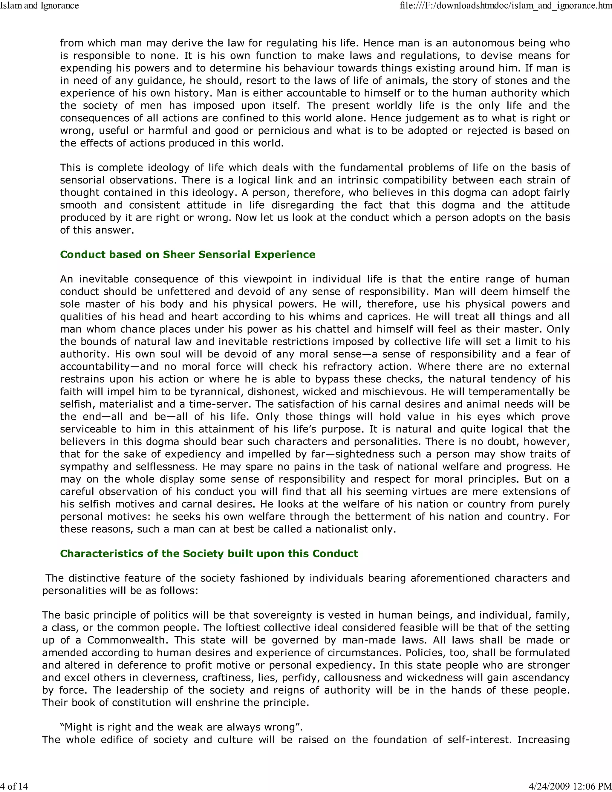 Islam and Ignorance | PDF