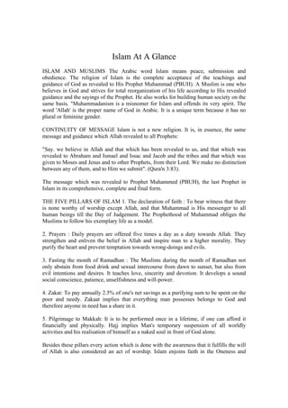 Islam at a glance | PDF