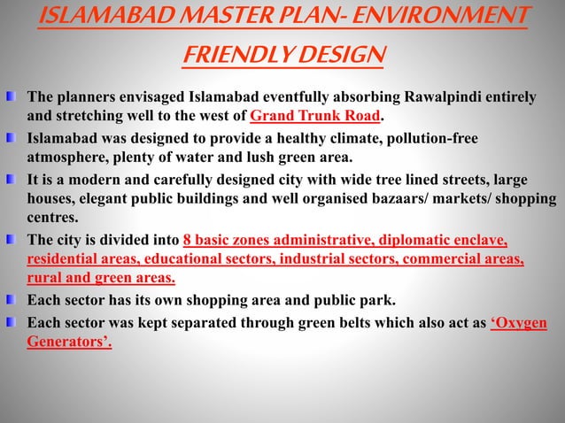 Islamabad city planning | PPTX