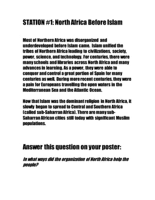 Islam & Africa stations | DOCX
