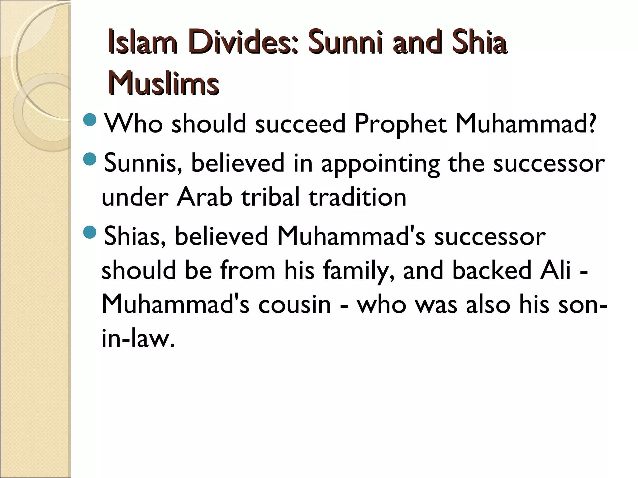 Islam after mohammed | PPT