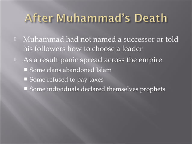 Islam after muhammad’s death | PPT