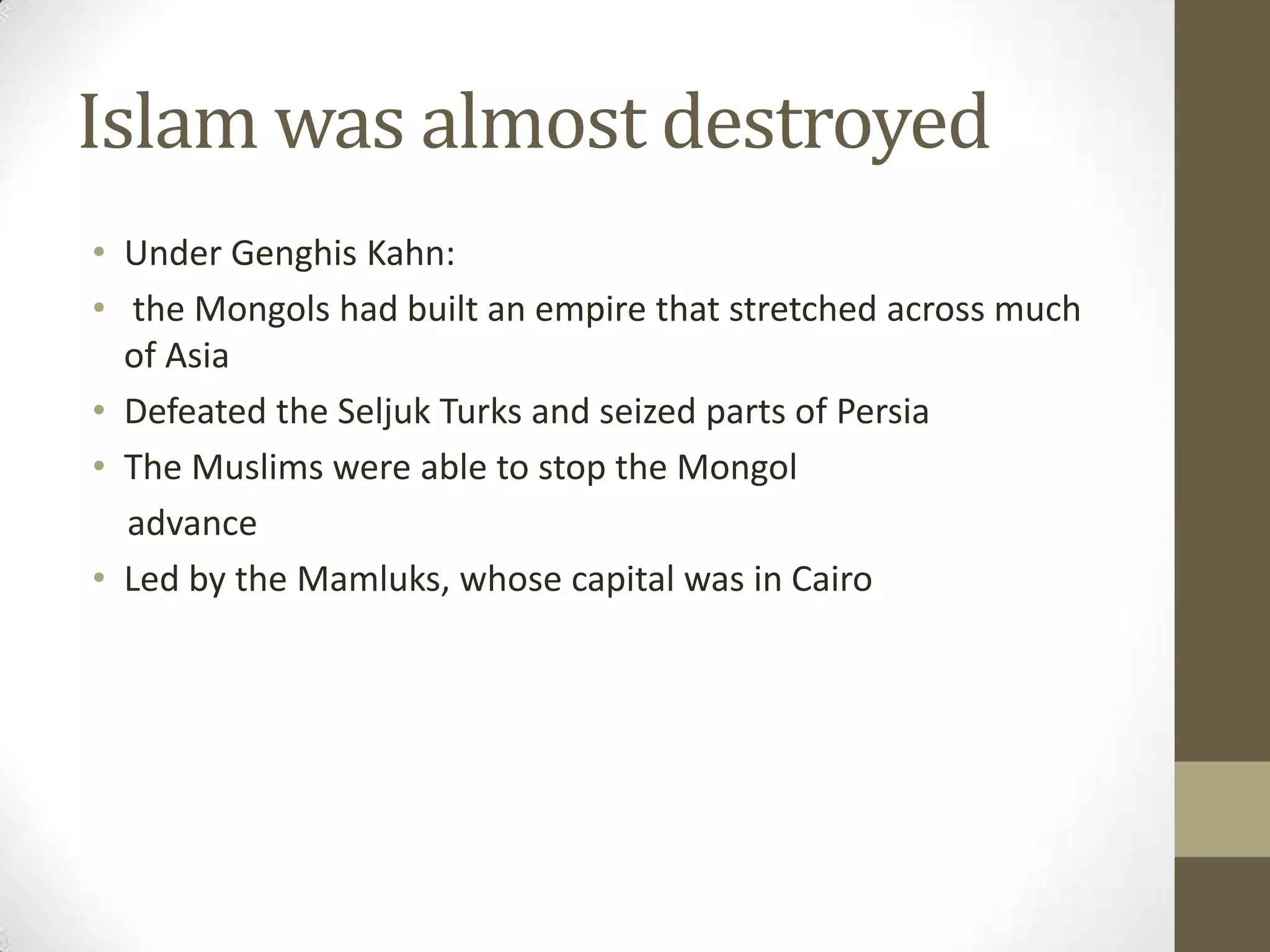 Islam after the crusades | PPT