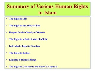 Islam and human right | PPT | Islam | Religion & Spirituality