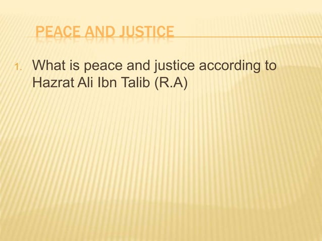 Islam and peace | PPTX