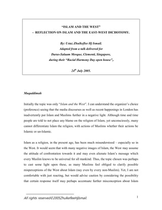 Islam and the west | PDF