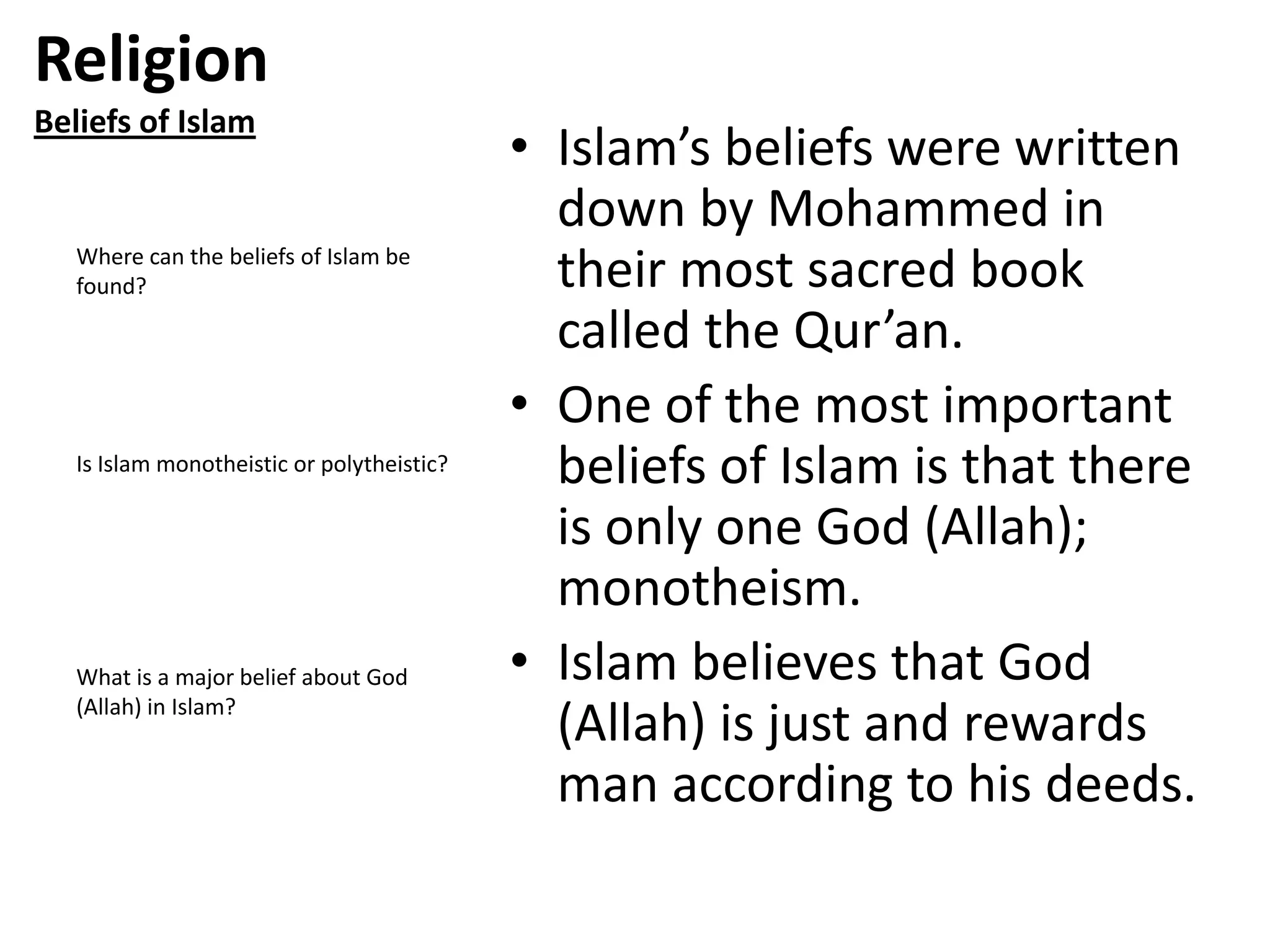 Islam and West Africa Lesson 1 - Religion (Islam) | PPTX