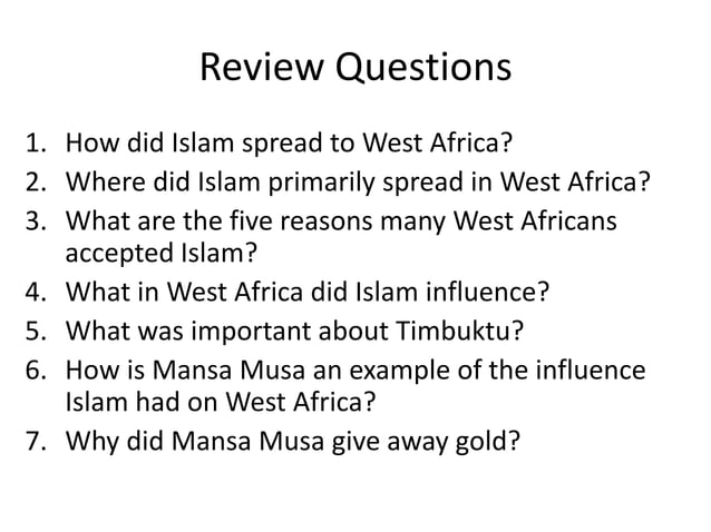 Islam and West Africa Lesson 4 - Religion (Influence)