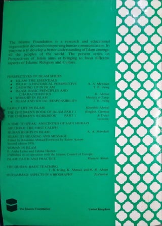 Islam an historical perspective by abul alaa mawdudi | PDF