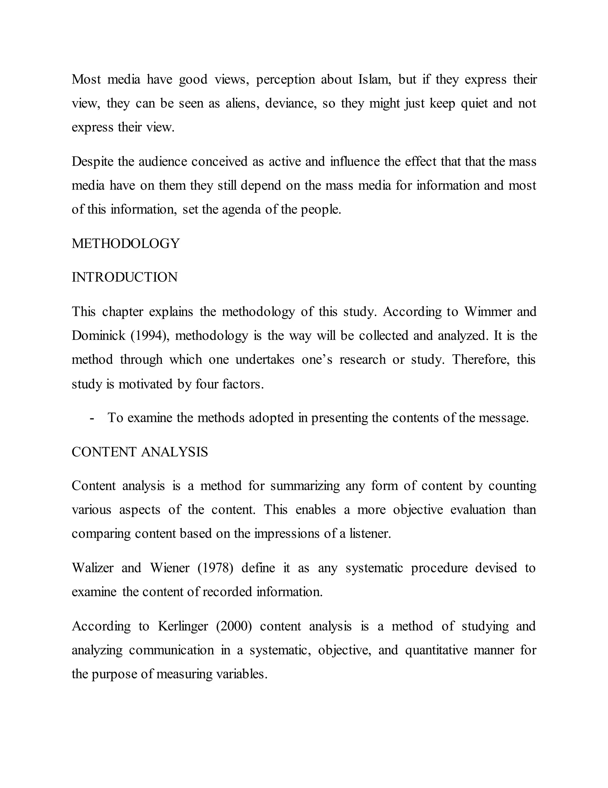 Islam and The Media | DOCX