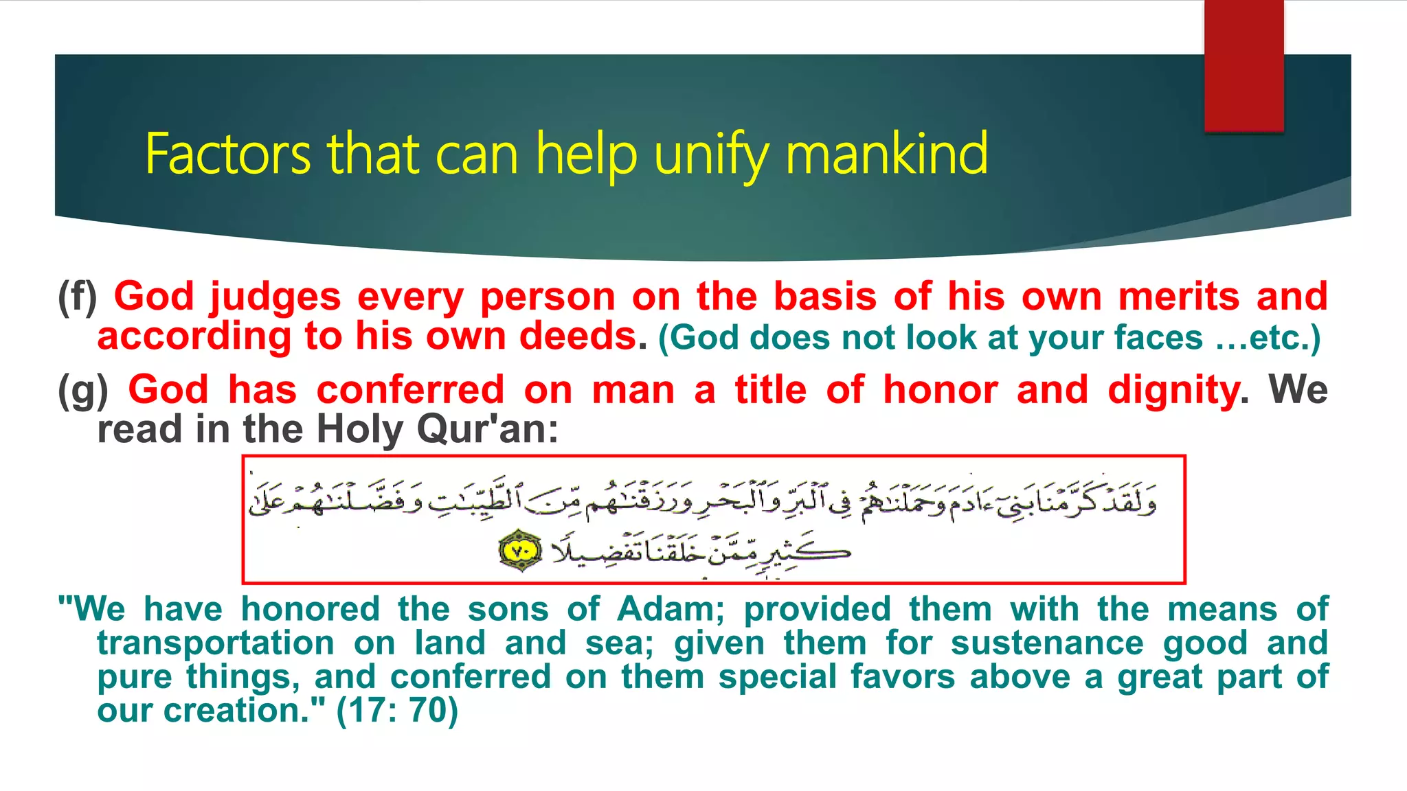 Islam can unite divided nation | PPTX