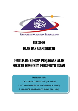 KONSEP PENJAGAAN ALAM SEKITAR MENGIKUT PERSPEKTIF ISLAM (subjek Islam ...