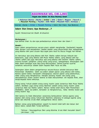 Islam dan Iman apa bedanya.doc